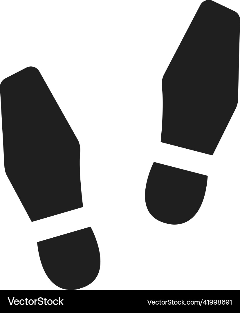 Footprint pair icon human step symbol shoe Vector Image
