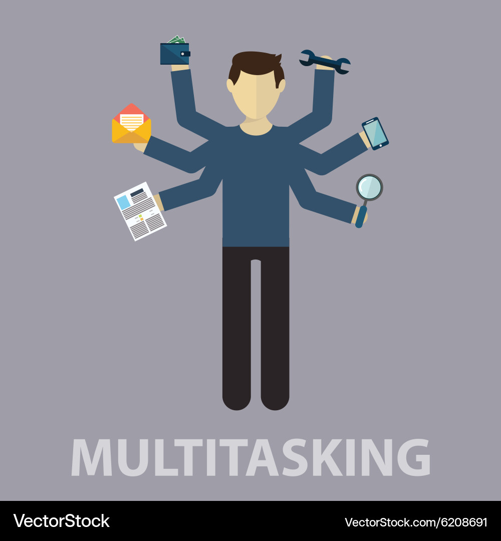 Multitasking human resource and self employment Vector Image