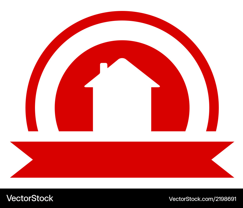 Red real estate symbol Royalty Free Vector Image
