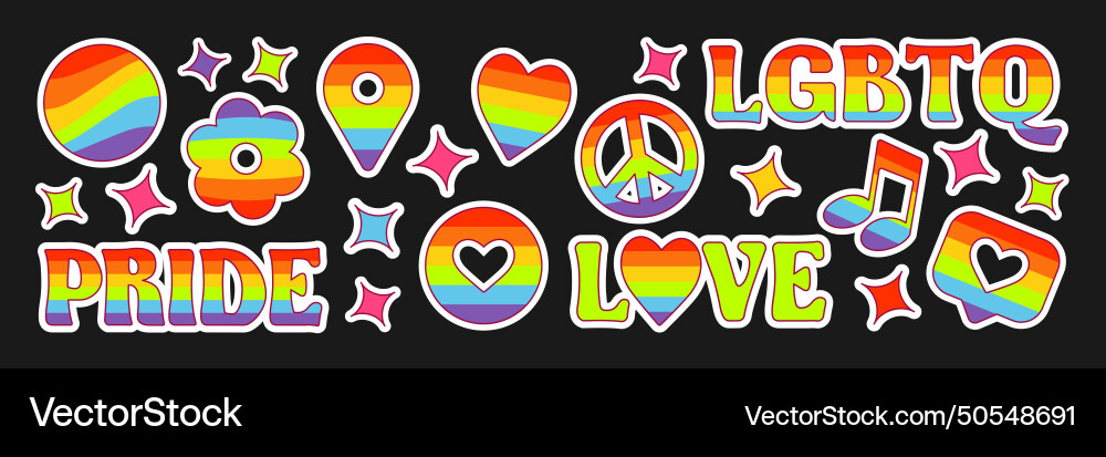 Set of lgbtq community shape with pride flags Vector Image