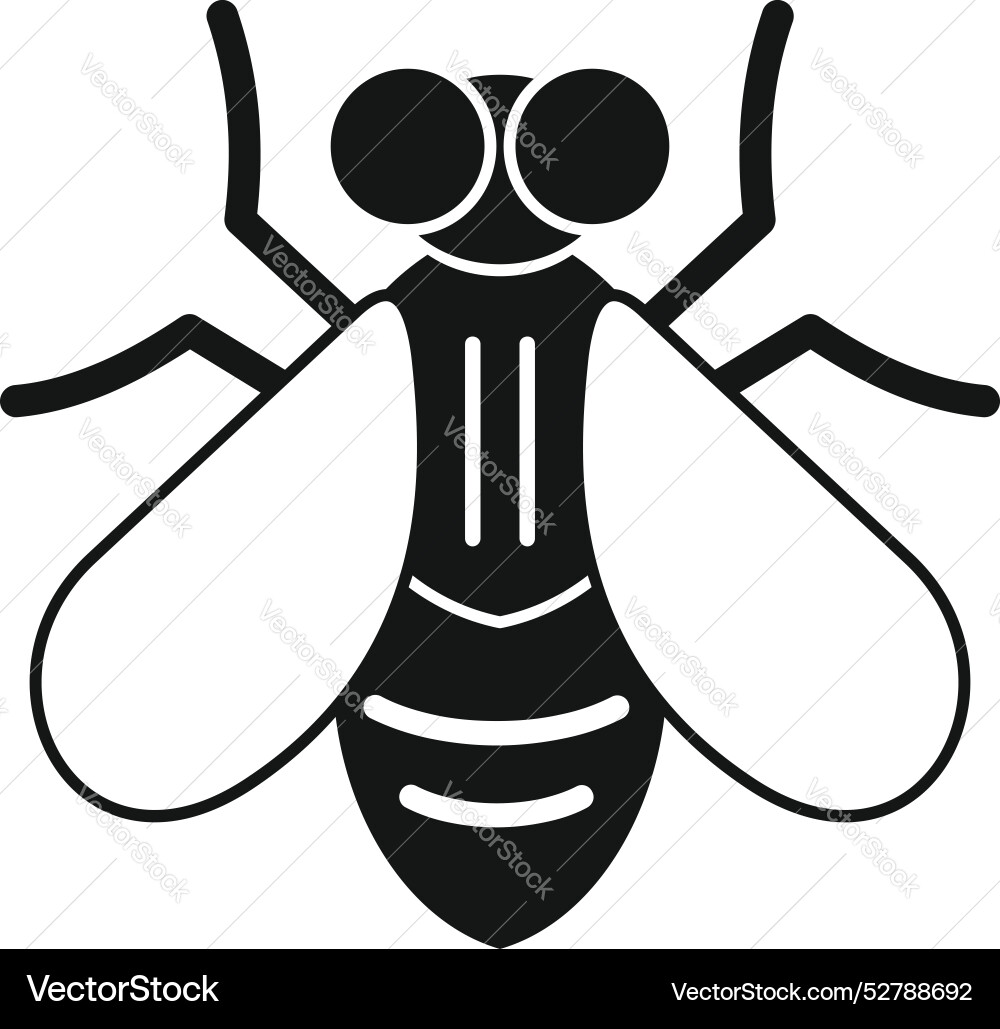 Black fly insect spreading germs icon simple style
