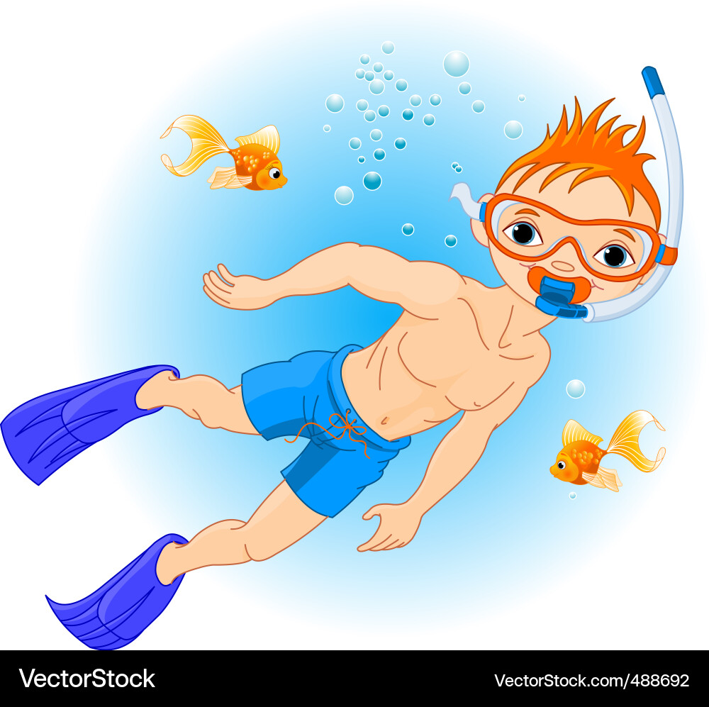 Boy swimming Royalty Free Vector Image - VectorStock