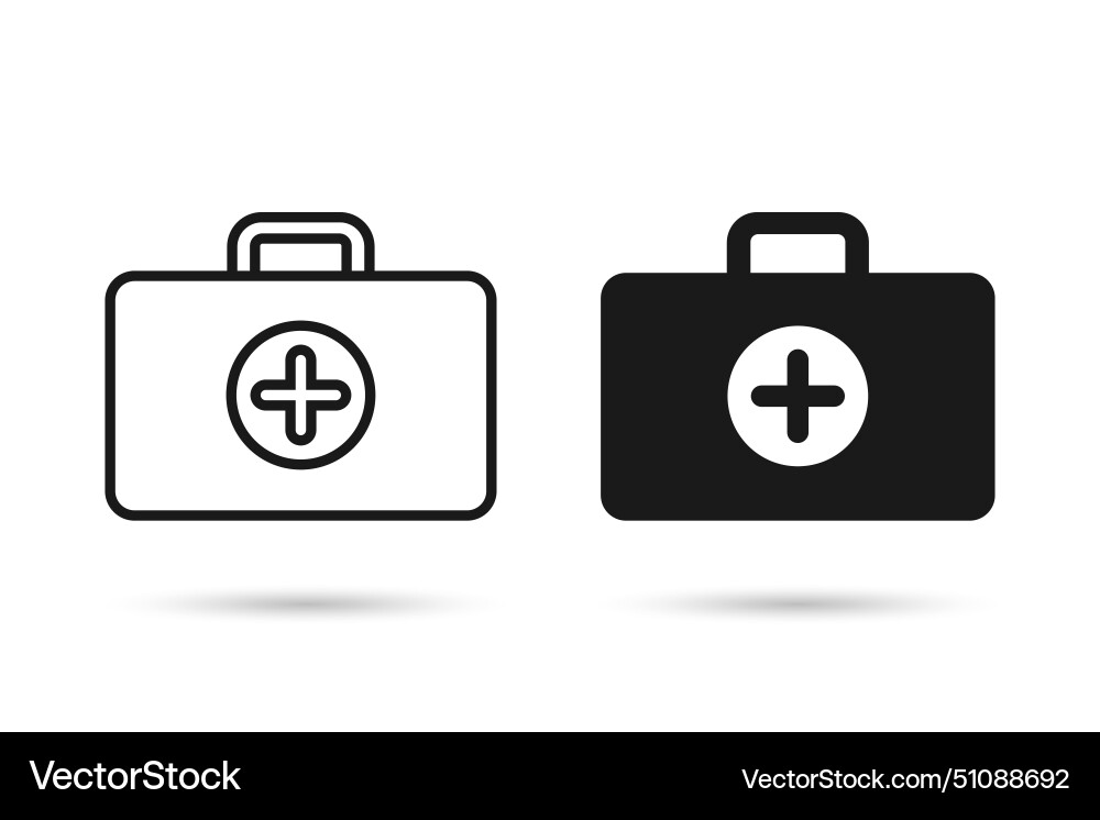 First aid box icon is in line and flat style Vector Image
