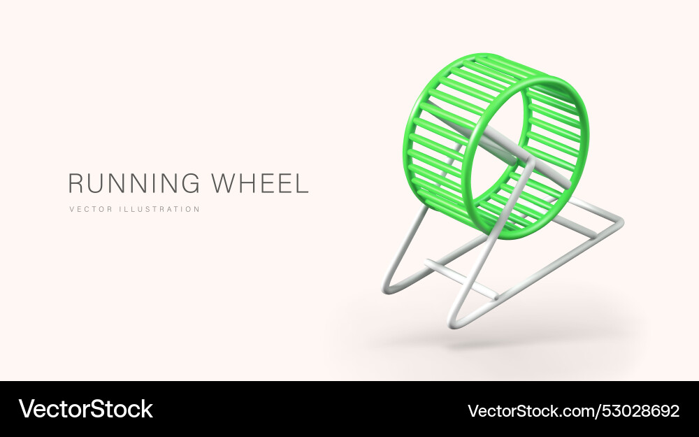 Green running wheel empty training device Vector Image