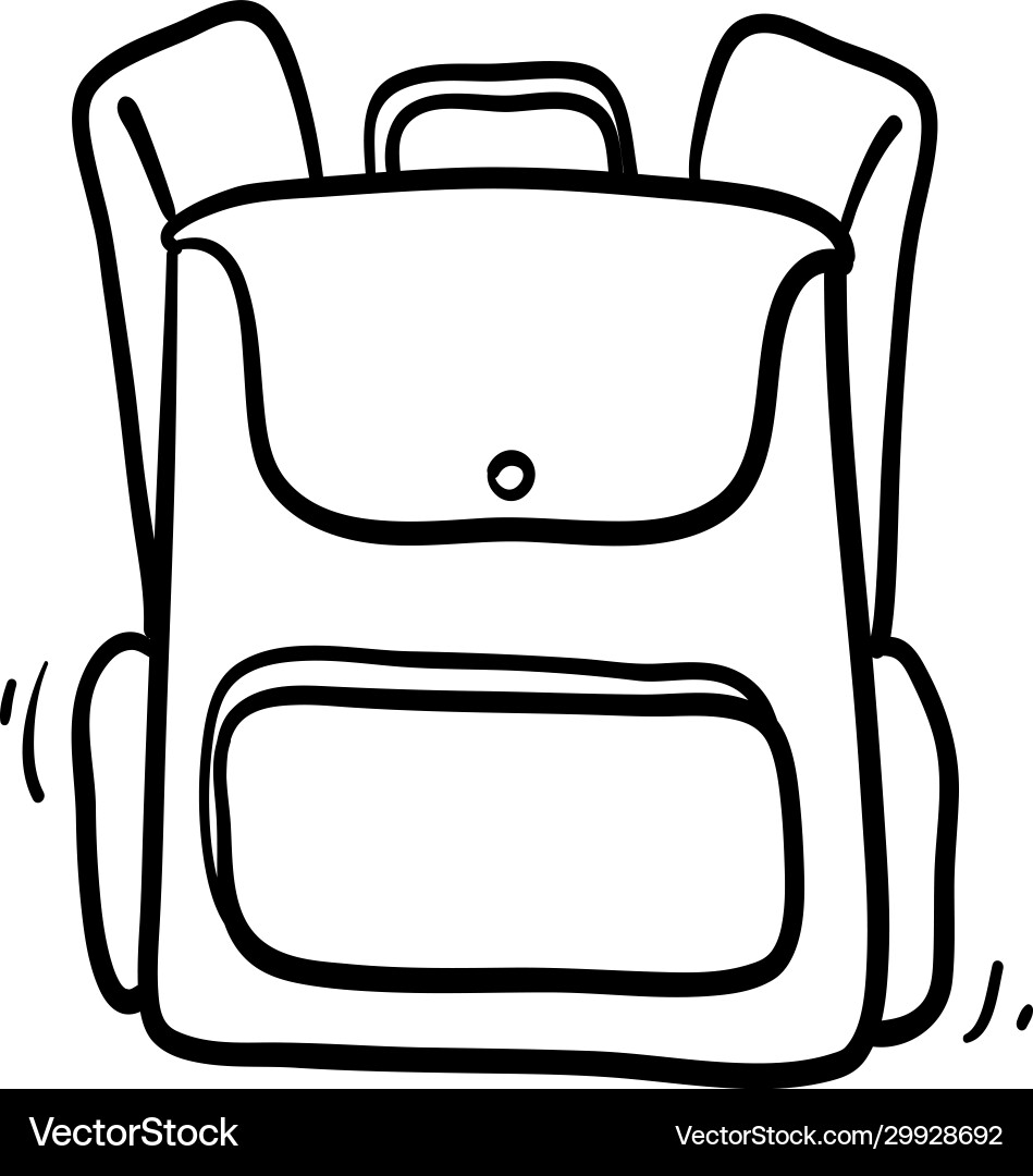 Hand drawn backpack icon line art style doodle Vector Image
