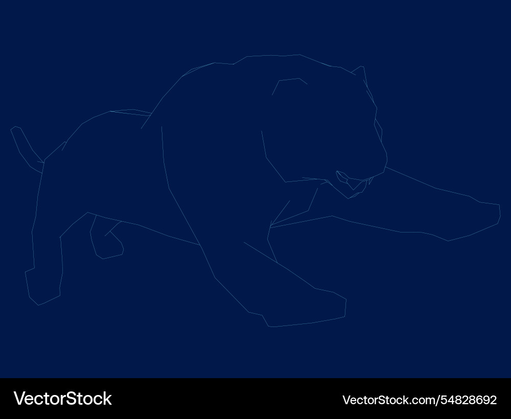 Jumping tiger on blue attack Royalty Free Vector Image