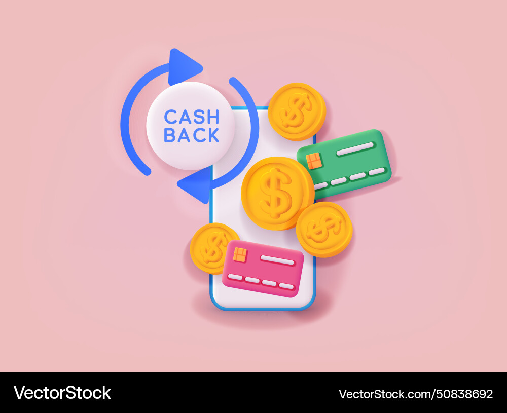 Mobile cash back service financial payment Vector Image