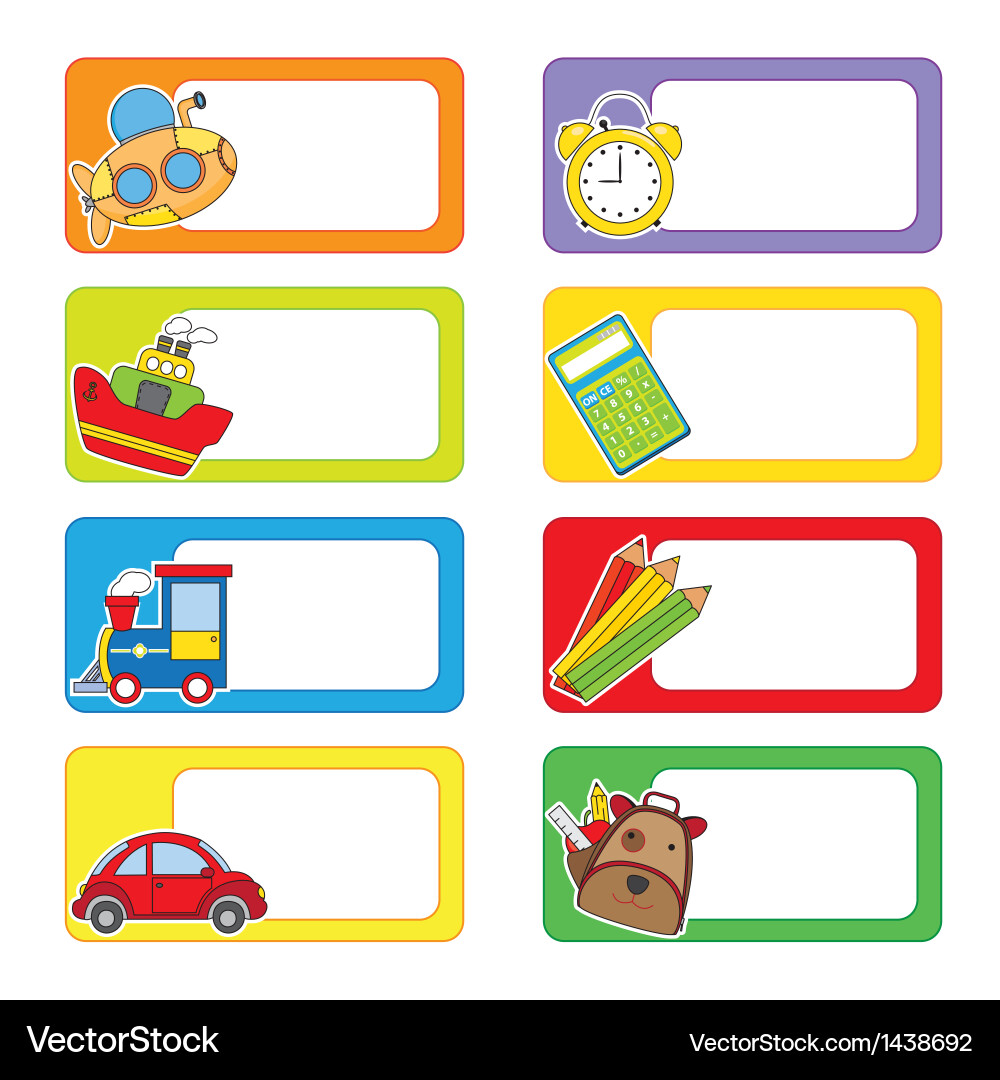 School Stickers & Icons Royalty Free Vector Image