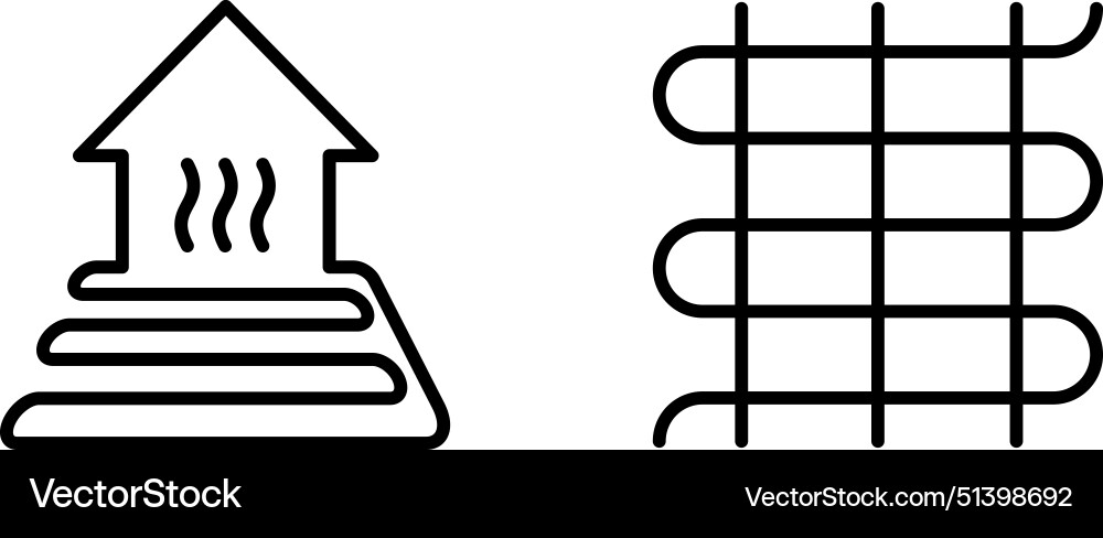 Wood heating icon under floor system Royalty Free Vector