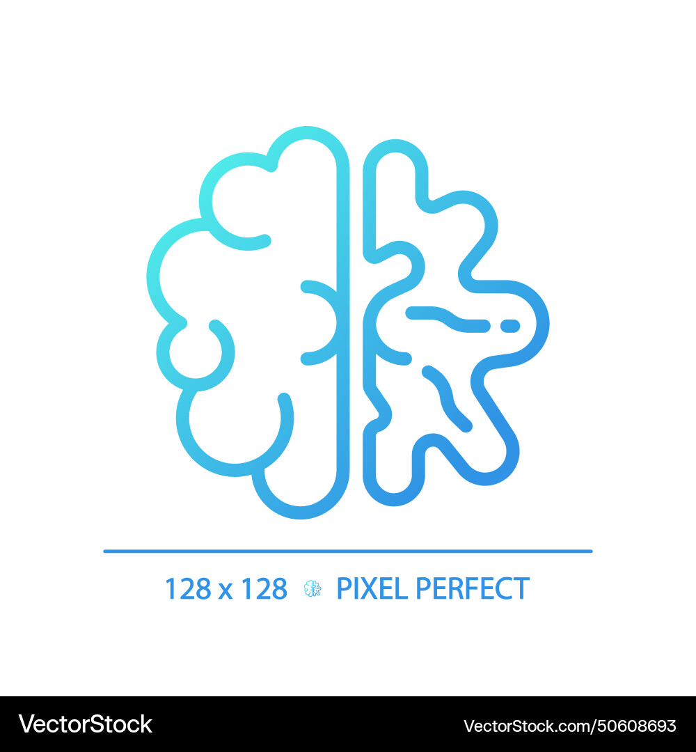 Alzheimer brain gradient linear icon Royalty Free Vector