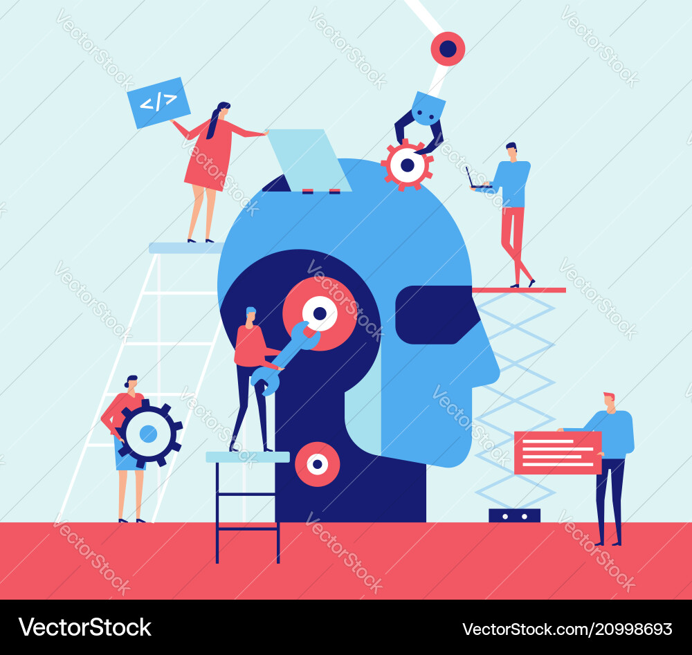 Artificial intelligence - flat design style Vector Image