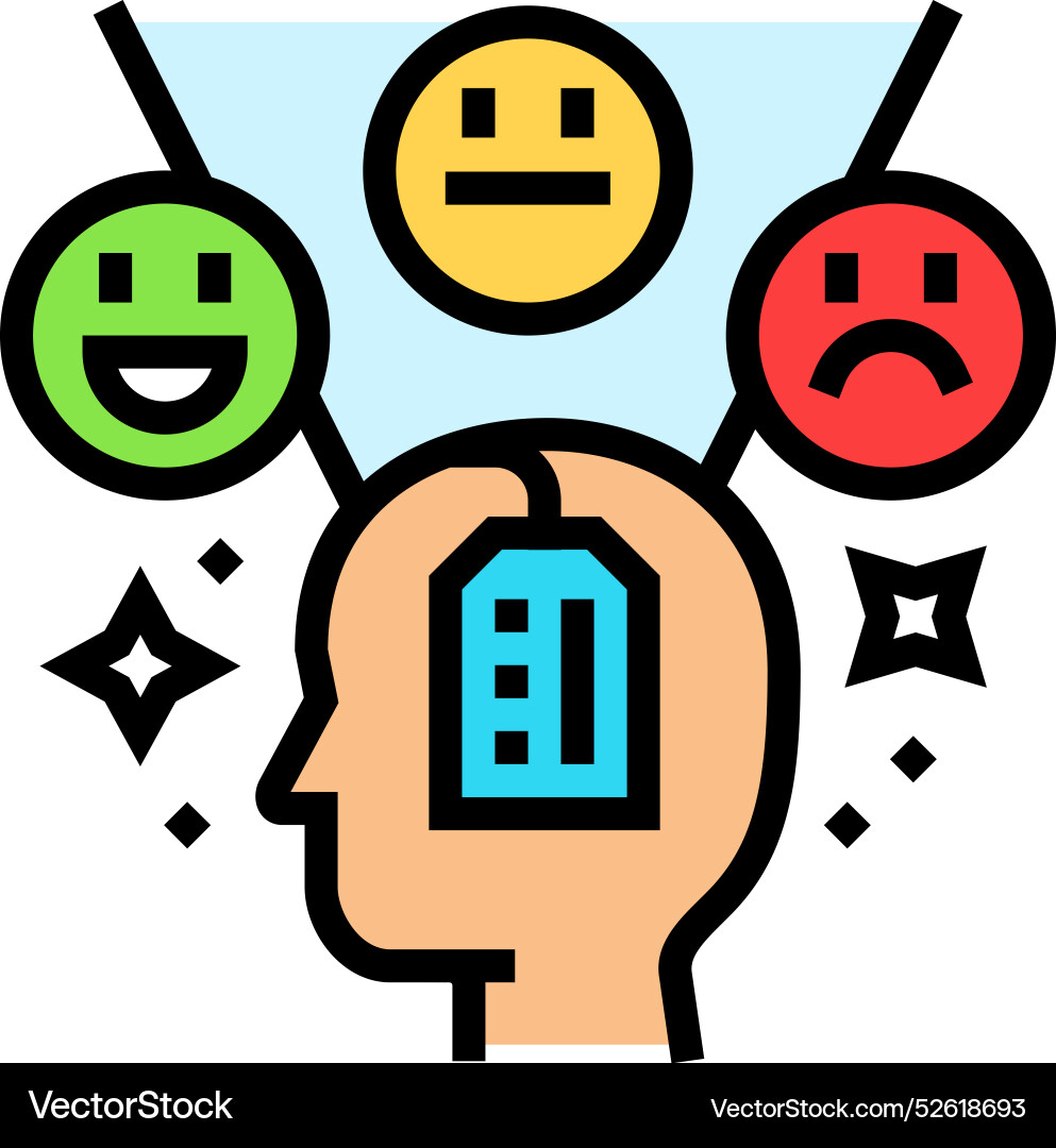 Attitude consumer behavior color icon Royalty Free Vector