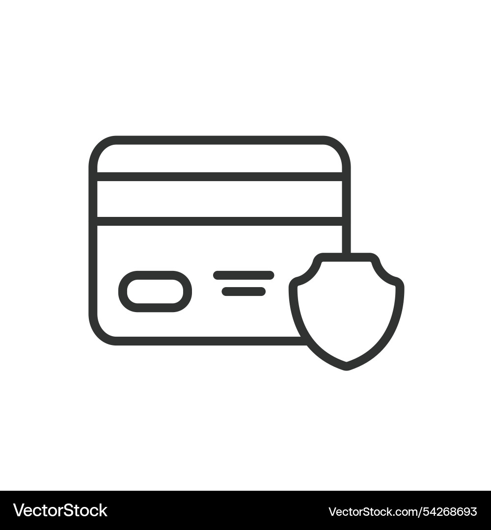 Bank card security icon in line design Royalty Free Vector