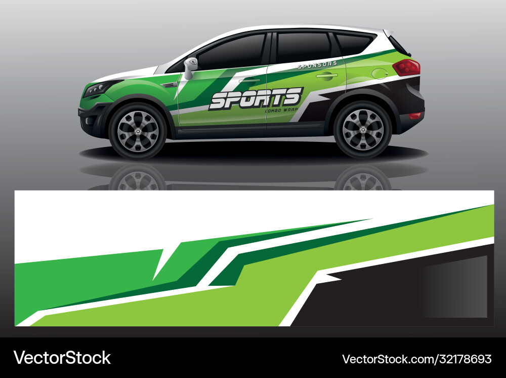Car decal wrap design Royalty Free Vector Image