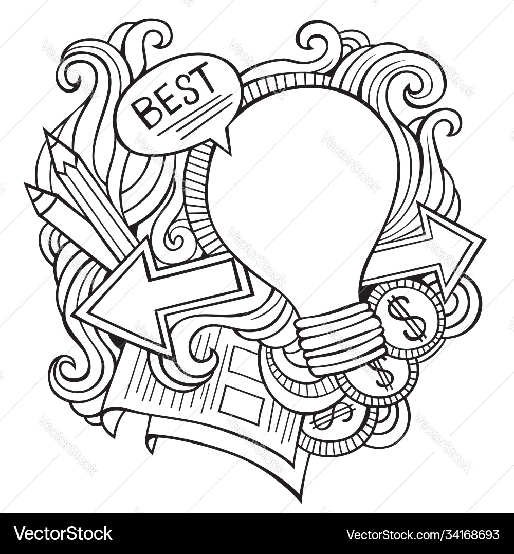Idea hand drawn cartoon doodles Royalty Free Vector Image