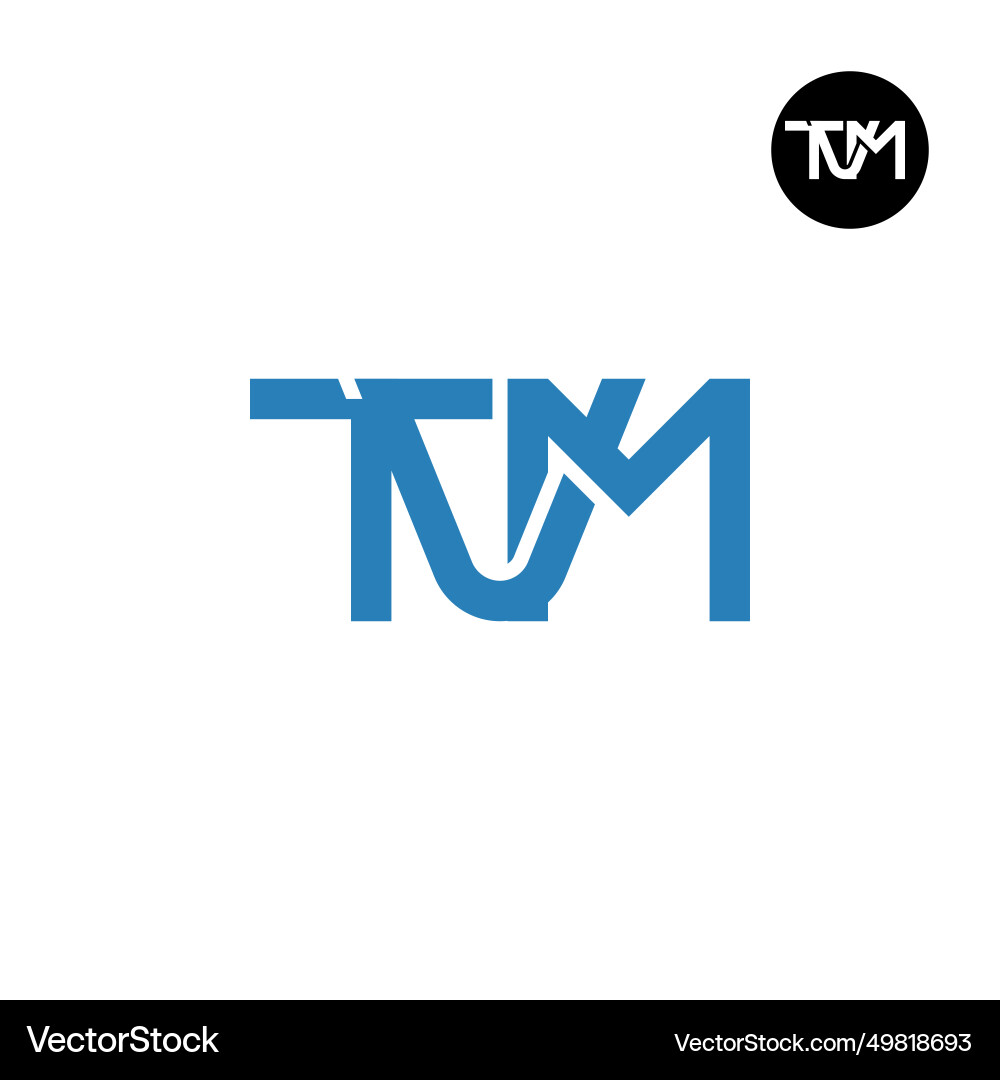 Letter tvm monogram logo design Royalty Free Vector Image