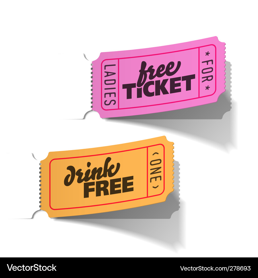 Party tickets Royalty Free Vector Image - VectorStock