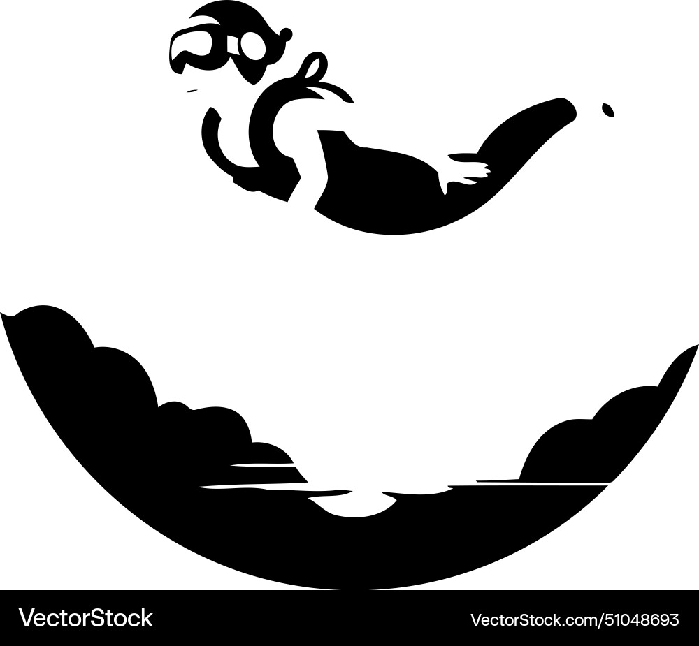 Scuba diving in a flat style on white background Vector Image