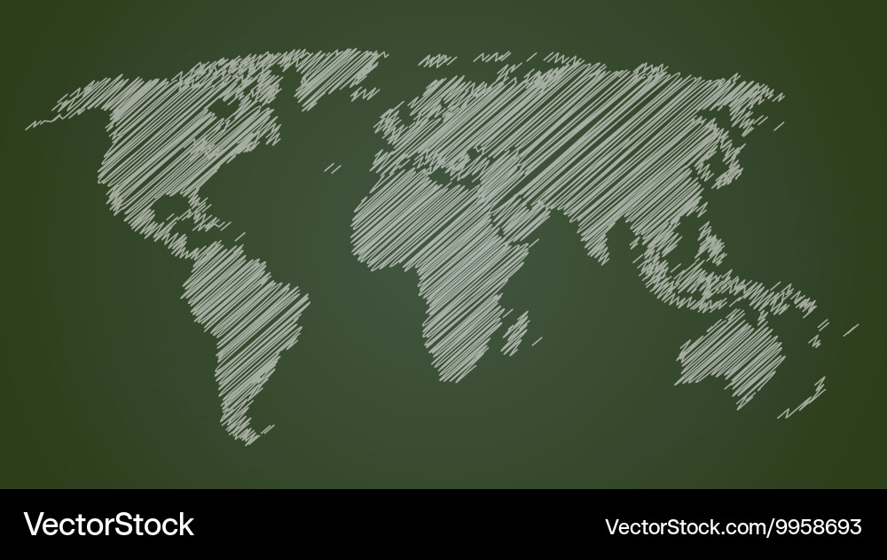 World map contour Royalty Free Vector Image - VectorStock