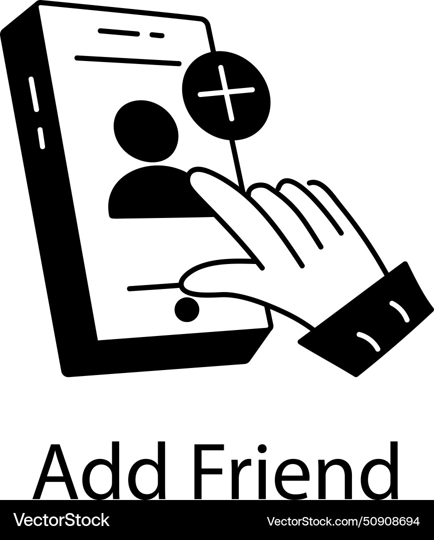 Add friend Royalty Free Vector Image - VectorStock