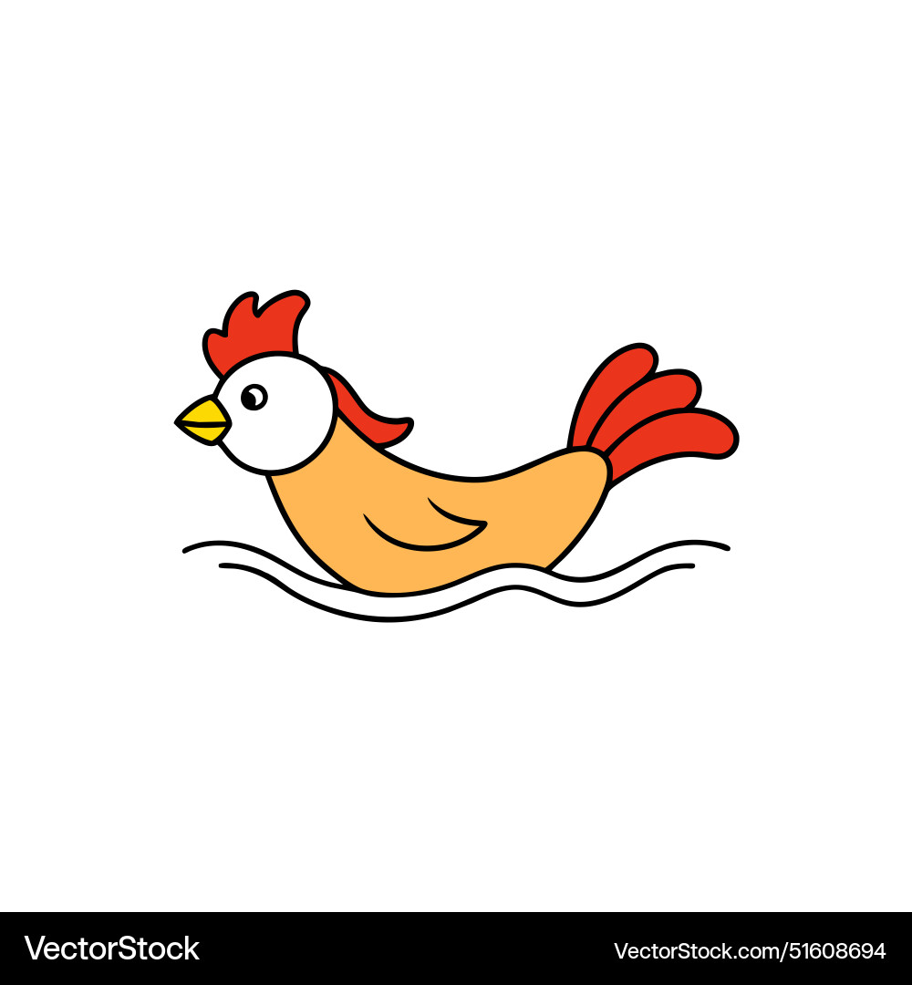 Bantam chicken swims icon Royalty Free Vector Image