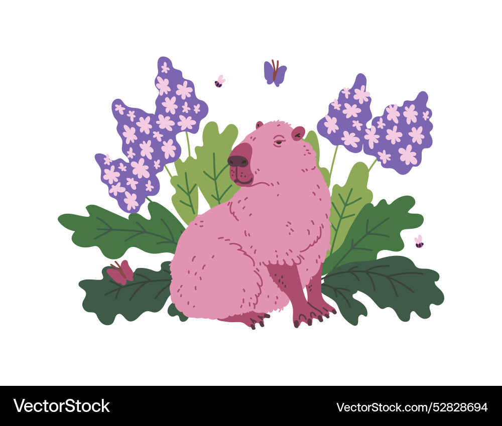 Depicting a cute capybara Royalty Free Vector Image