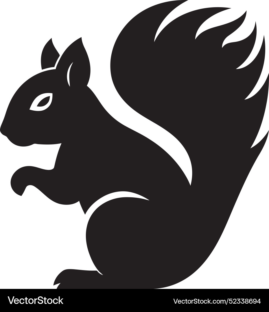 Intricate squirrel black designplayful Royalty Free Vector