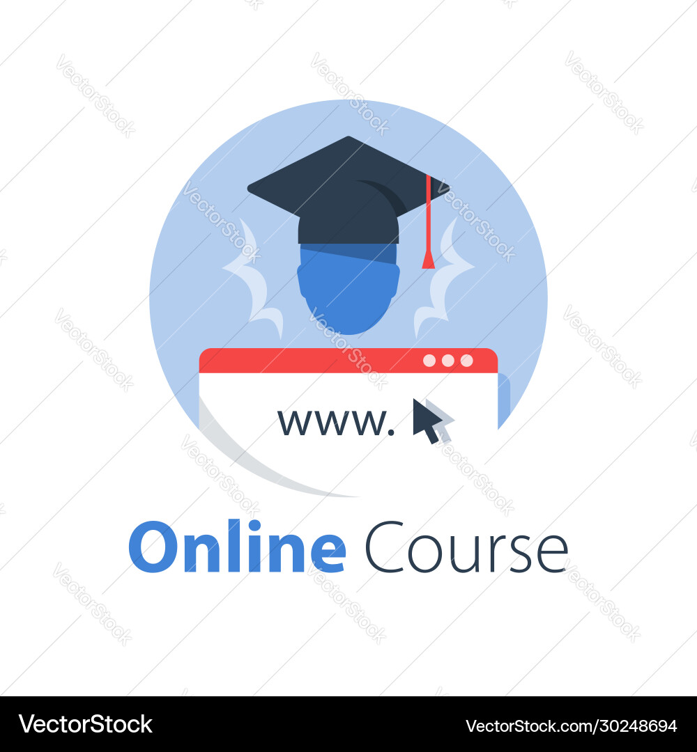 Online education internet course Royalty Free Vector Image