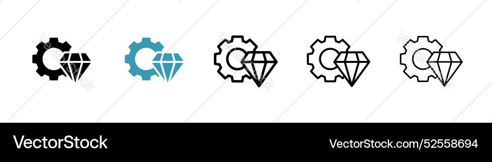 Operational excellence icon set on white Vector Image