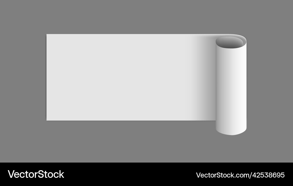 3d rectangle paper banner with curled corner Vector Image