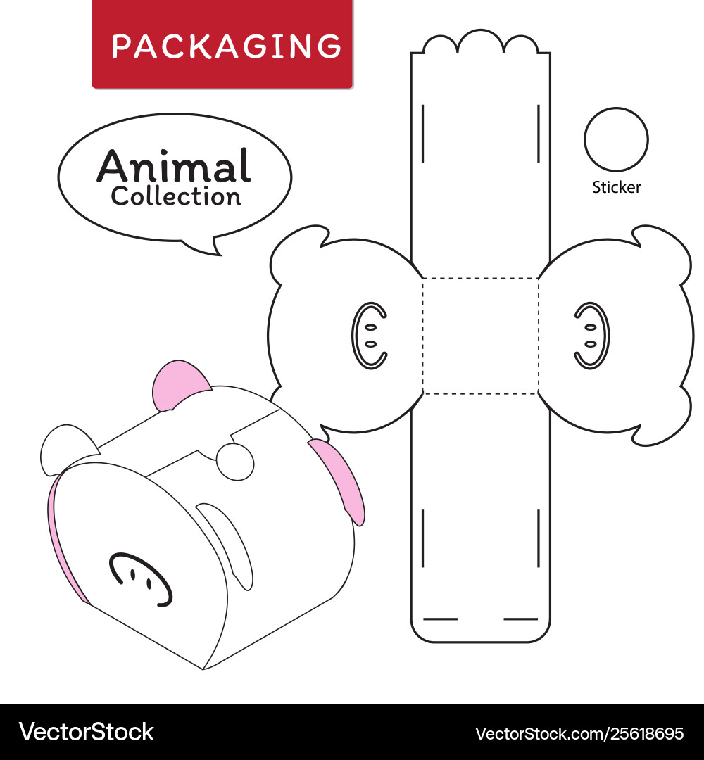 Animal collection boxpackage Royalty Free Vector Image