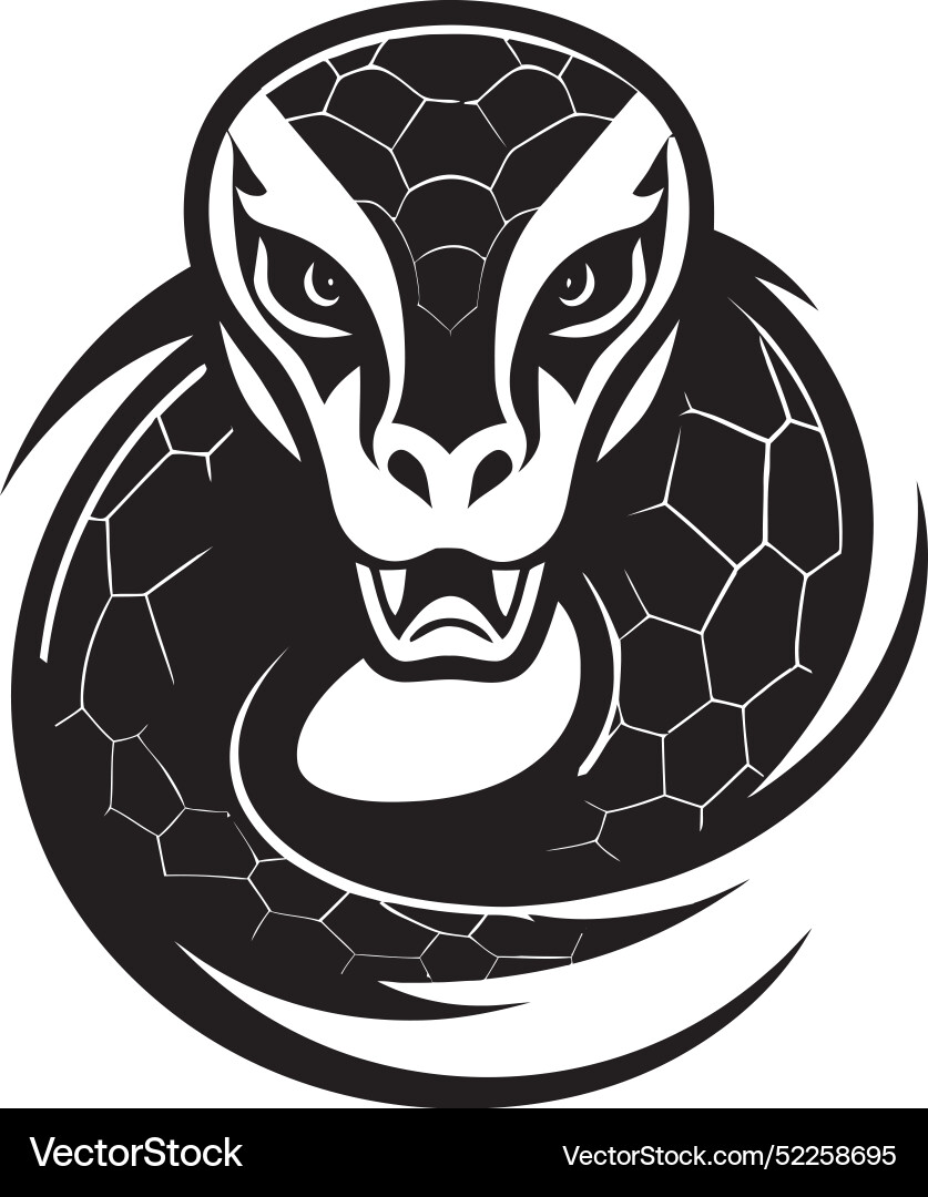 Bold serpent shadows snake viper gly Royalty Free Vector