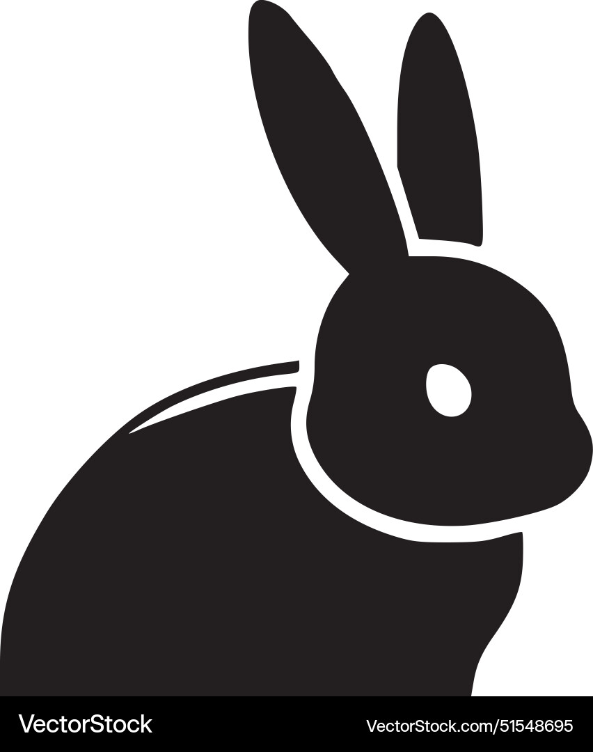 Bunny - black and white Royalty Free Vector Image
