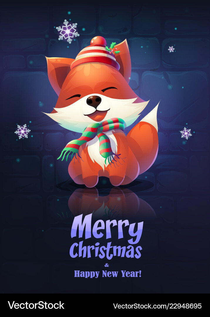 Cartoon the funny fox greeting Royalty Free Vector Image