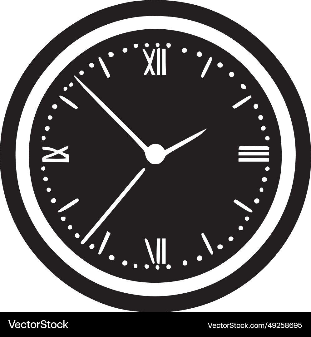 Clock face - minimalist and simple silhouette Vector Image