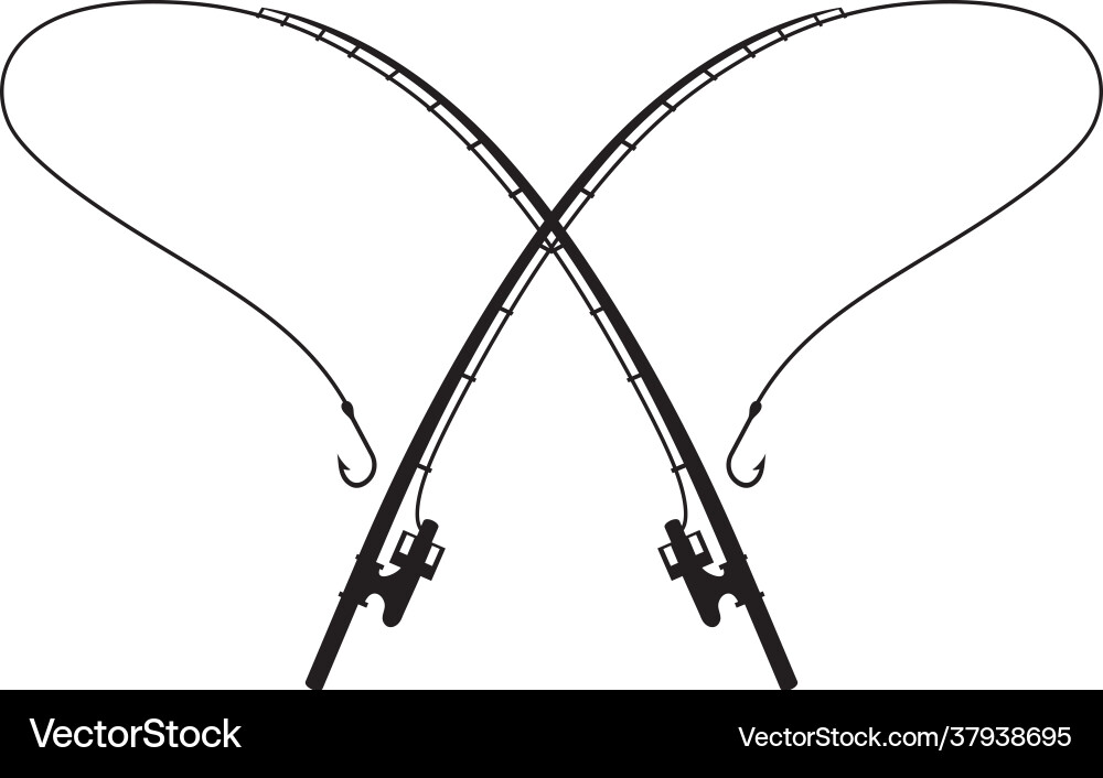 Crossed Fishing Rods Royalty Free Vector Image