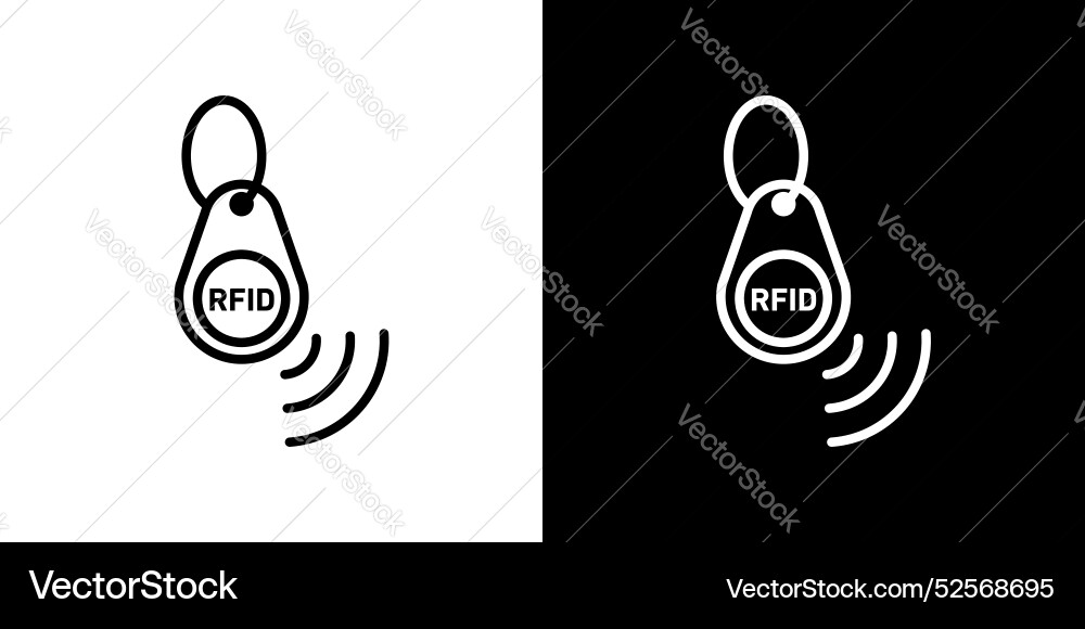 Rfid key tag icon set on white background Vector Image