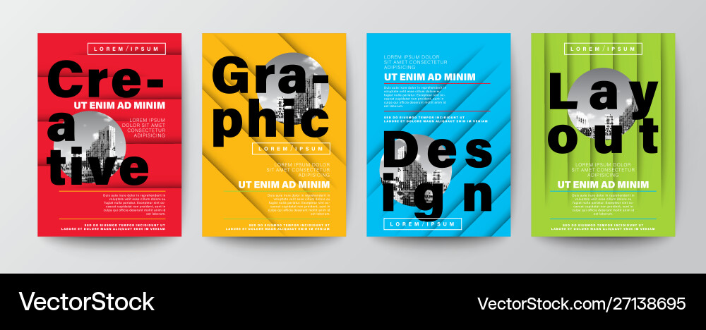 Set creative graphic design layout typography Vector Image