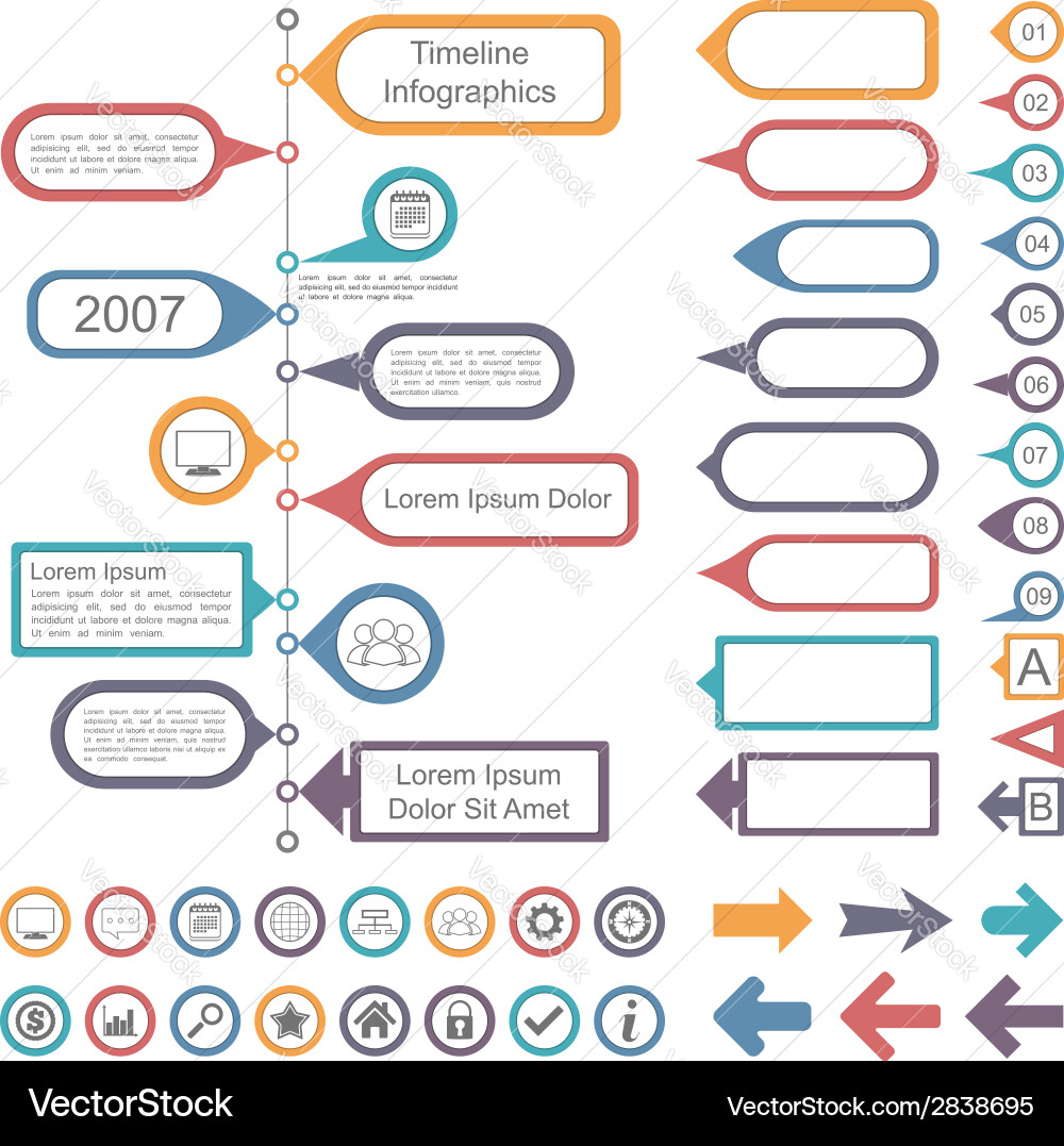 Timeline Elements - Chart & Diagram Royalty Free Vector