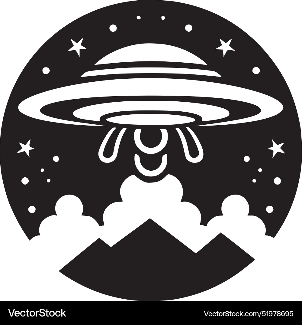 Ufo - minimalistische und einfache Silhouette Vektorbild