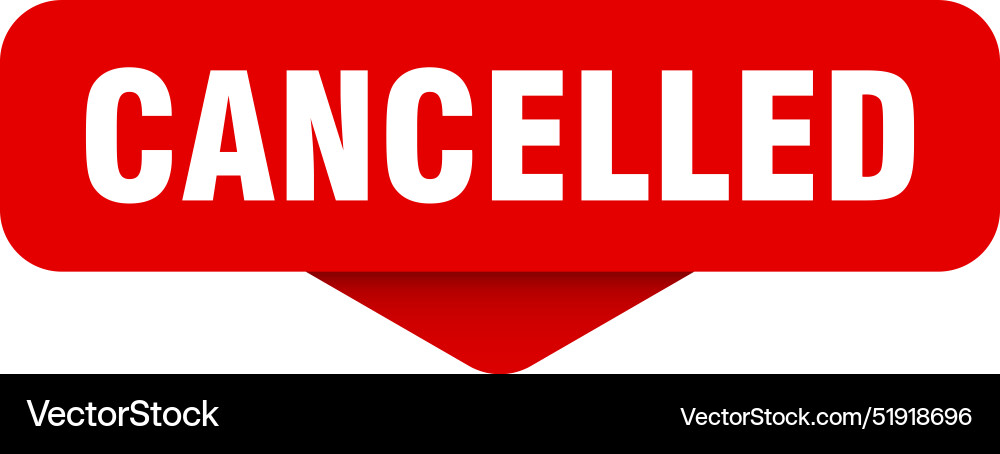 Cancelled sticker sign on transparent Royalty Free Vector