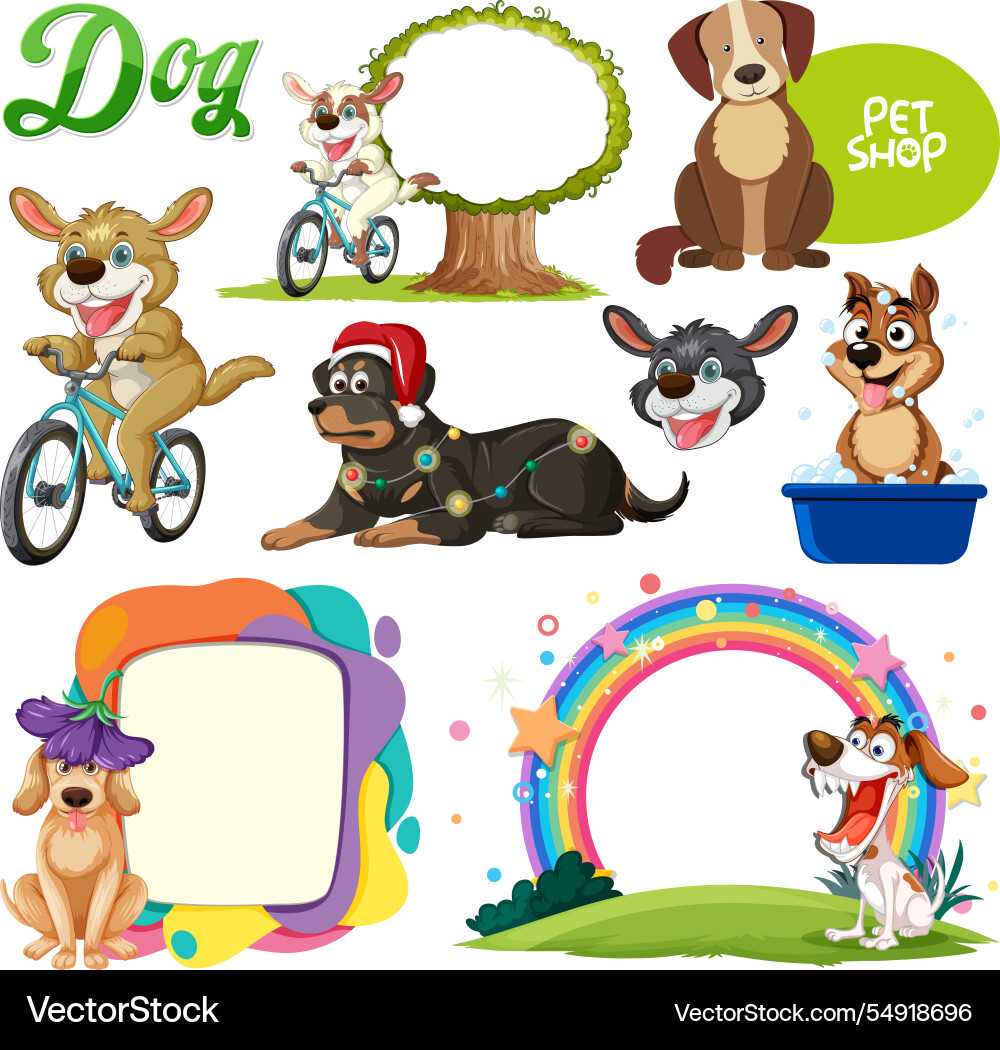 Dogs with vibrant playful designs Royalty Free Vector Image