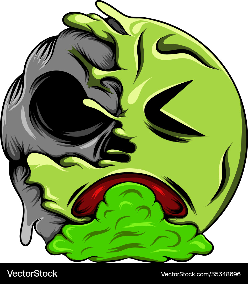 Emoticon scary expression without eyes Royalty Free Vector