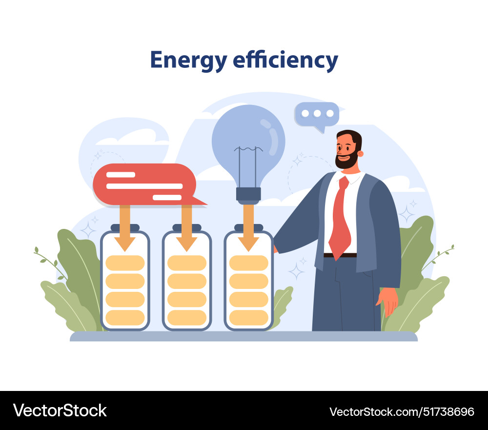 Energy efficiency concept flat Royalty Free Vector Image