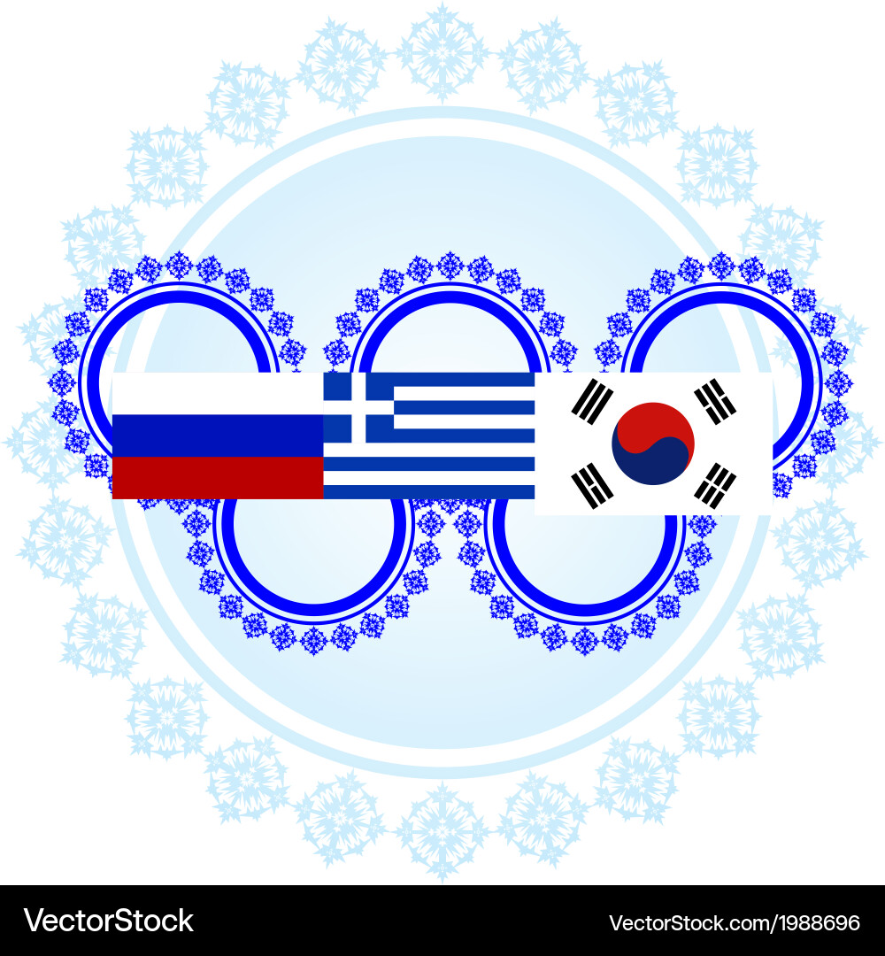 Flags of the winter olympics Royalty Free Vector Image