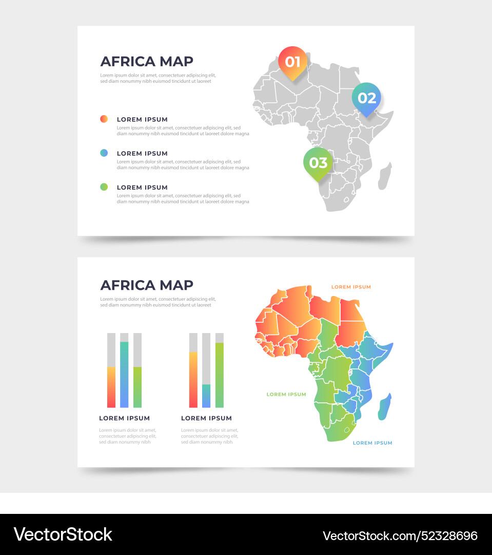 Gradient africa map infographic Royalty Free Vector Image