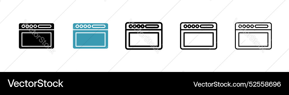 Oven icon set on white background Royalty Free Vector Image