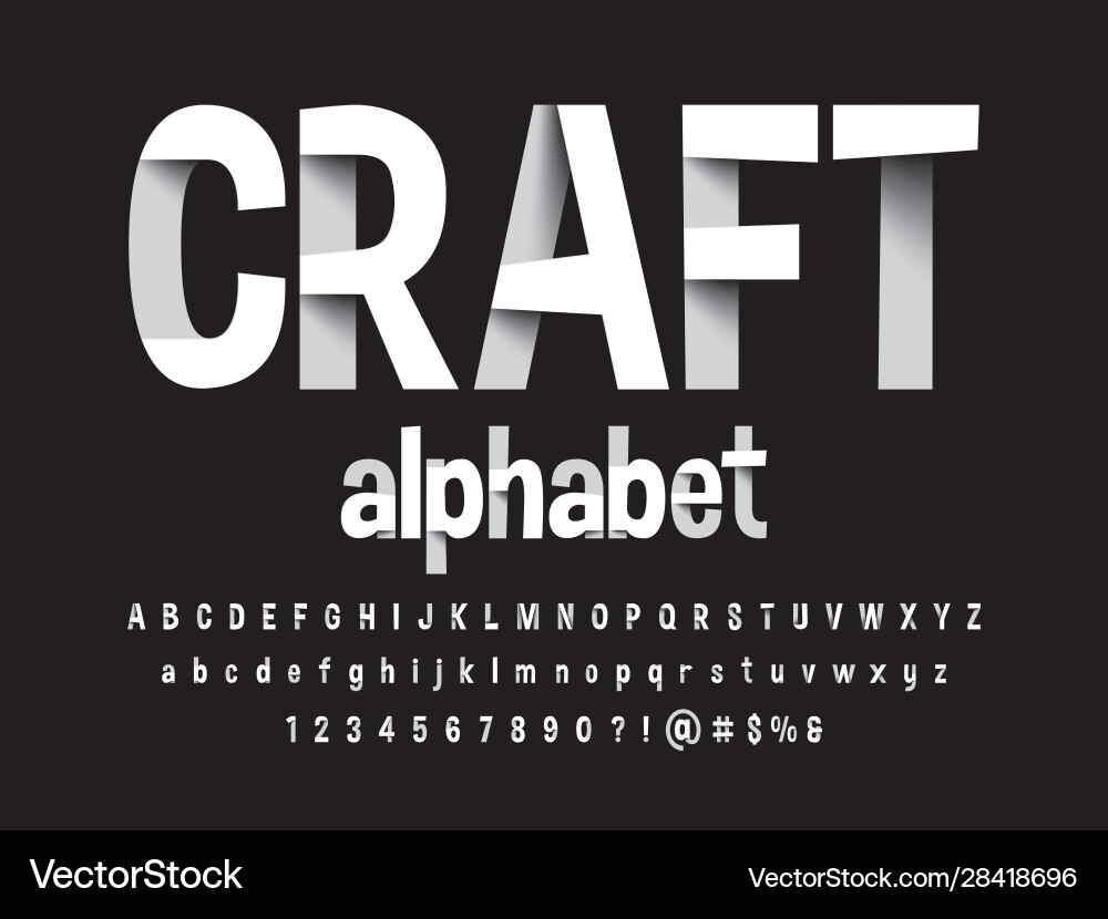Paper fold font Royalty Free Vector Image - VectorStock