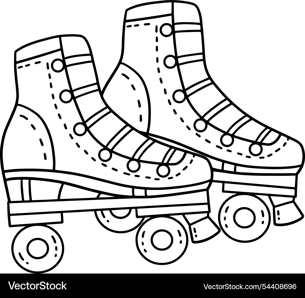 Roller skate isolated coloring page for kids Vector Image