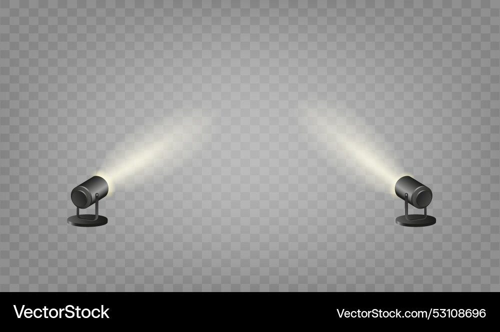 Spotlights set stage and studio light realistic Vector Image